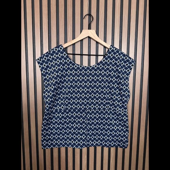 Maeve | Tops | Maeve Top Xl Womens Blue Geometric Sleeveless Poly ...